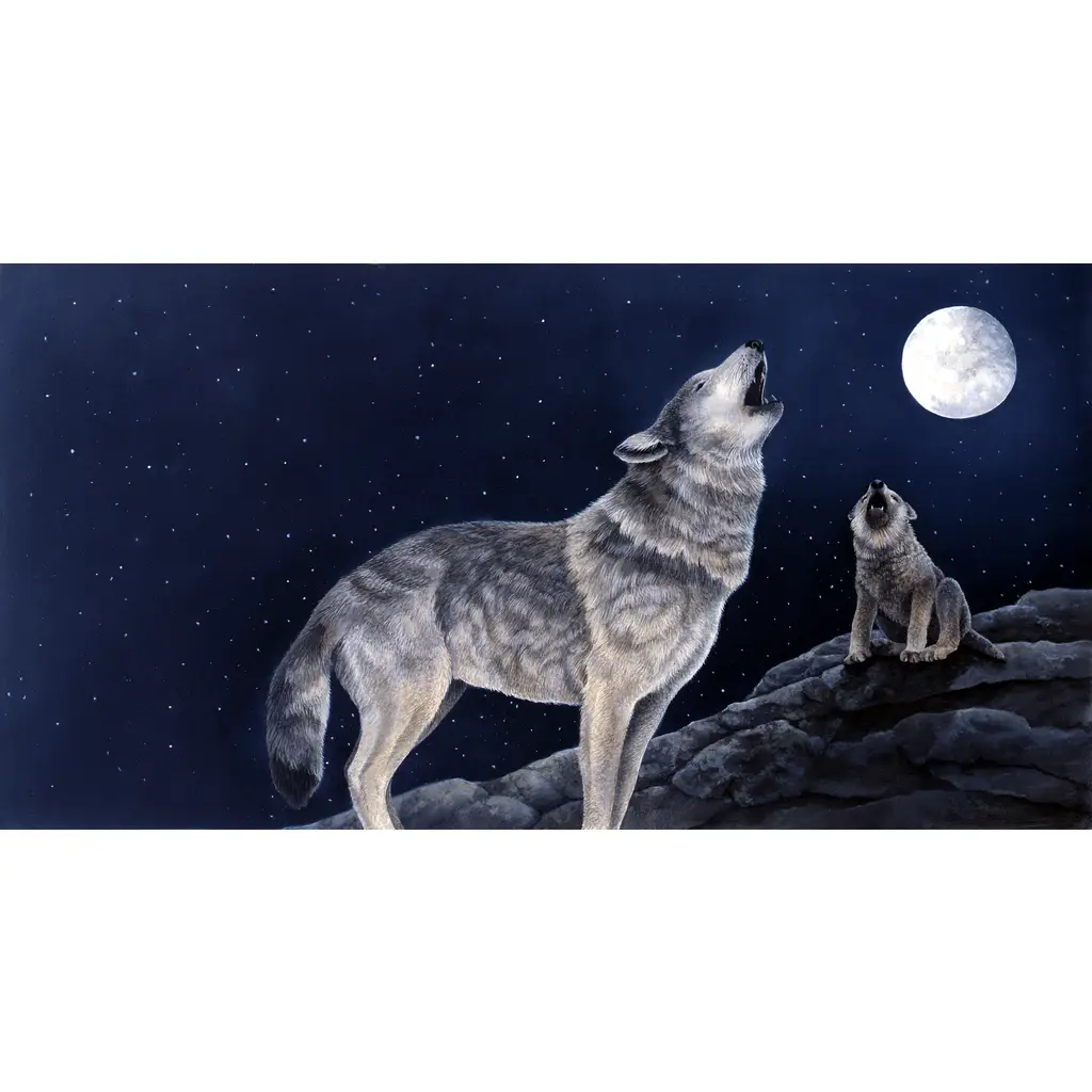 Wolves/foxes on tile-Wolves Howling-Tile Mural