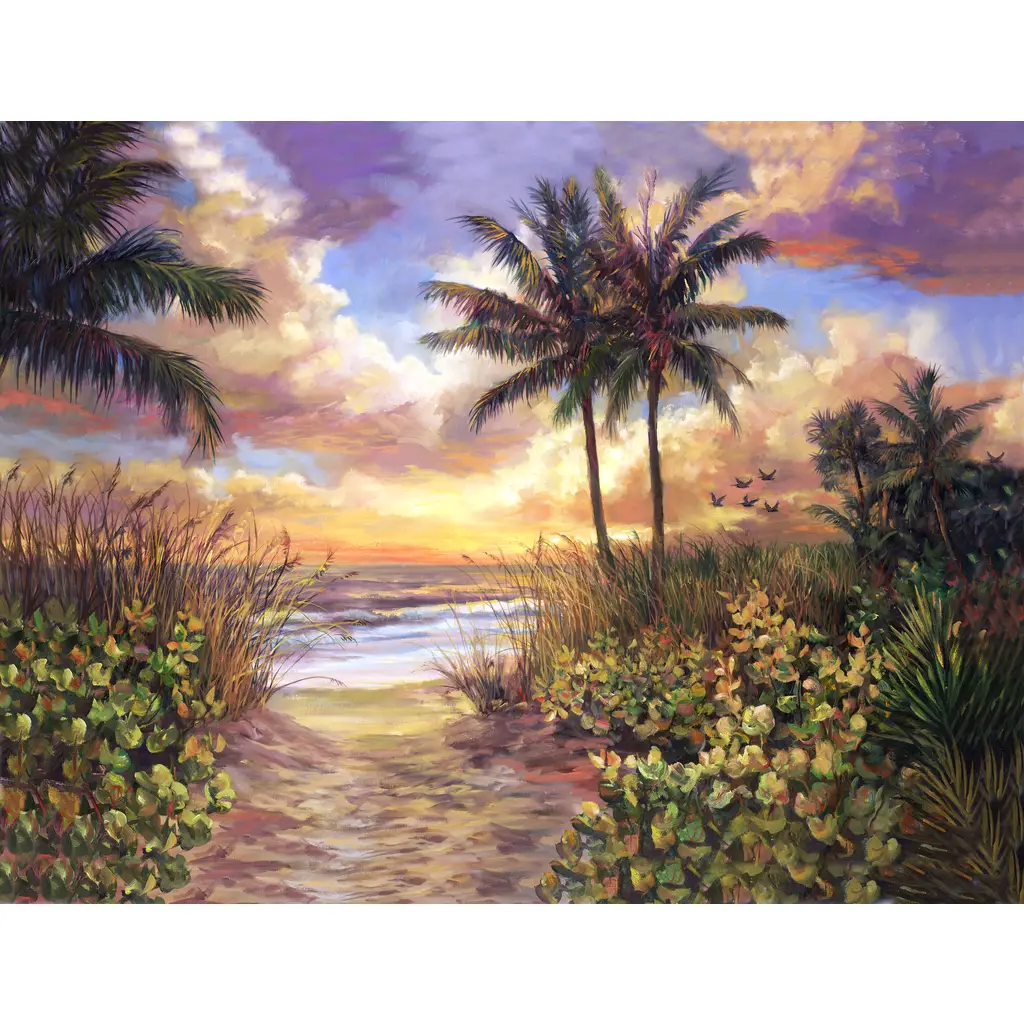 Beach scene tiles - Sunset - Tile Mural