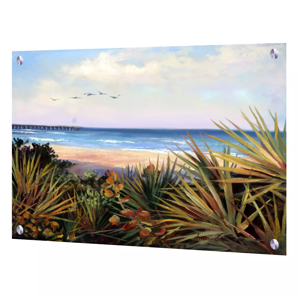 Beach scene glass tiles-Summers Day-Art Glass Backsplash