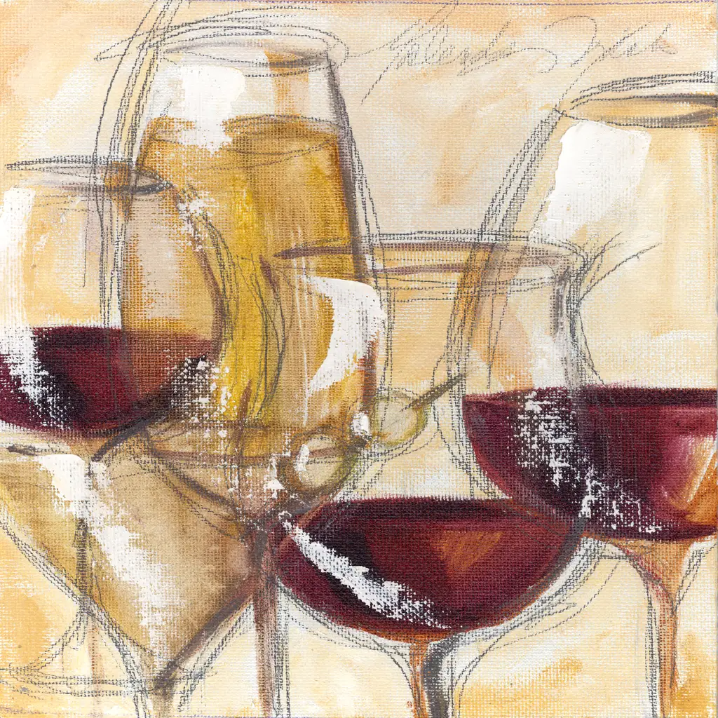 Decorative Wine tile-Cocktail Party IV-Tile Mural