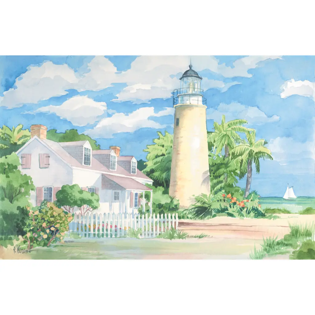 Tile art with lighthouses-Key West Lighthouse-Tile Mural