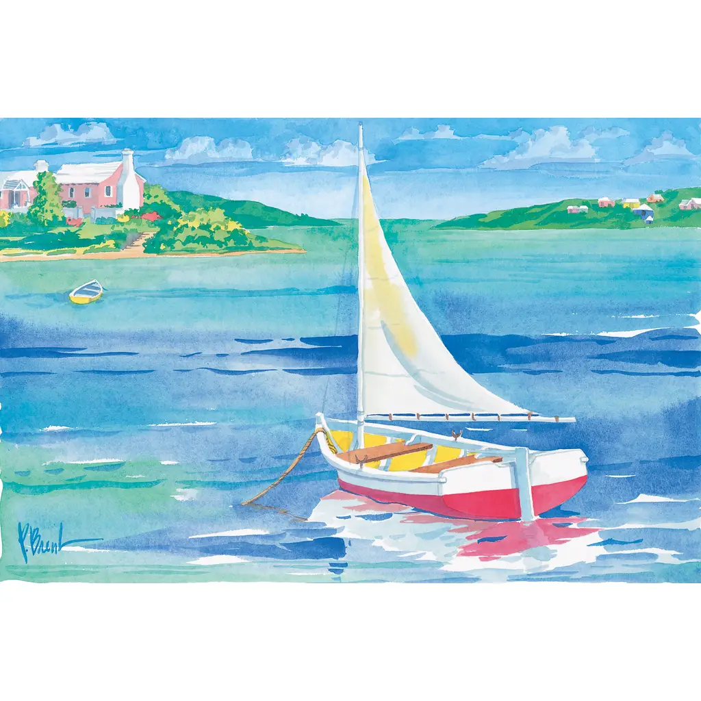 Decorative tile with Ships-Bermuda Sail-Tile Mural