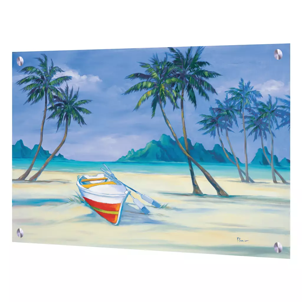 Beach scene glass tiles-Archipelago 1-Art Glass Backsplash