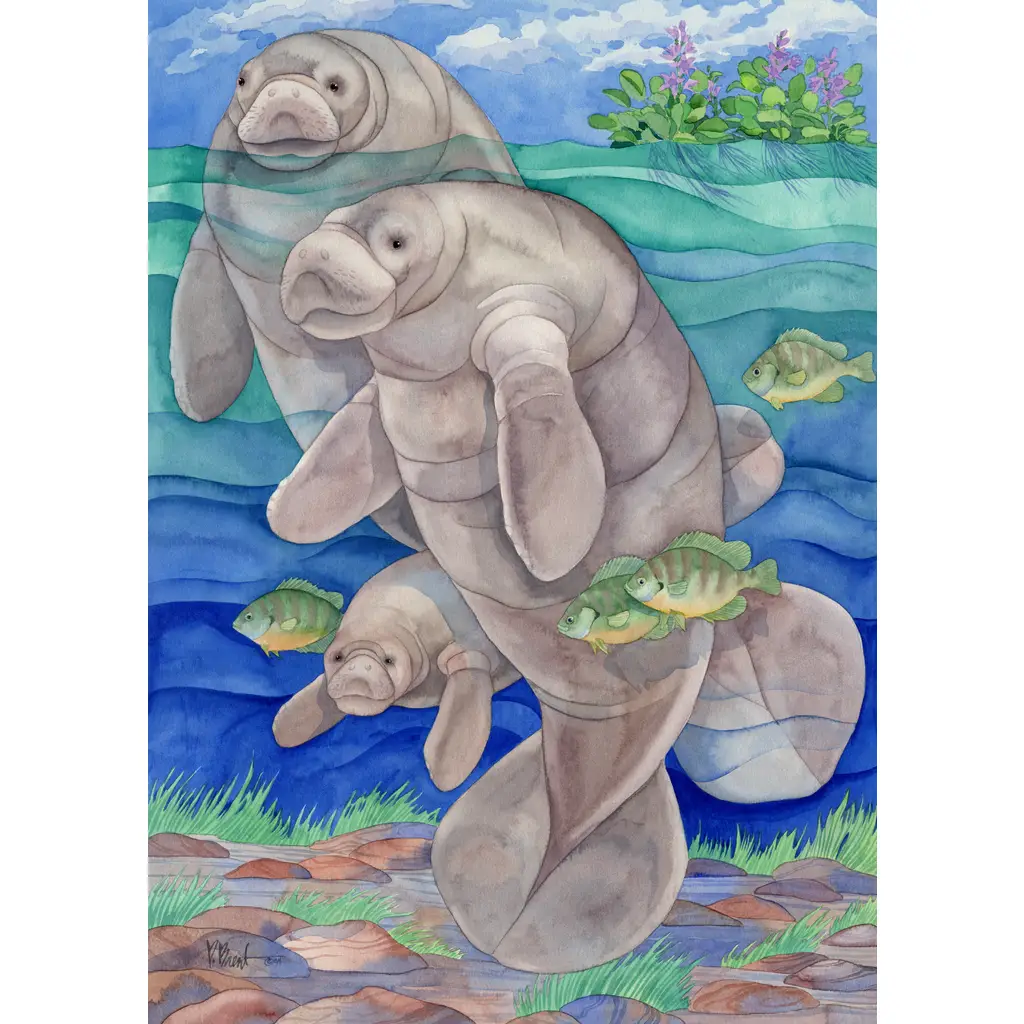 Mermaids/Manatees on tile-Manatee Bay-Tile Mural