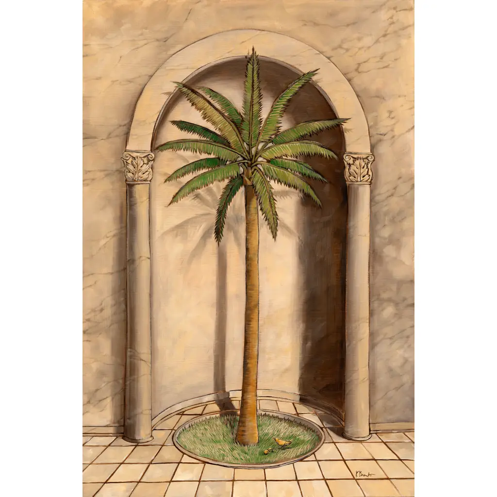 Tiles with tropical plants-Romanesque Palm 1-Tile Mural