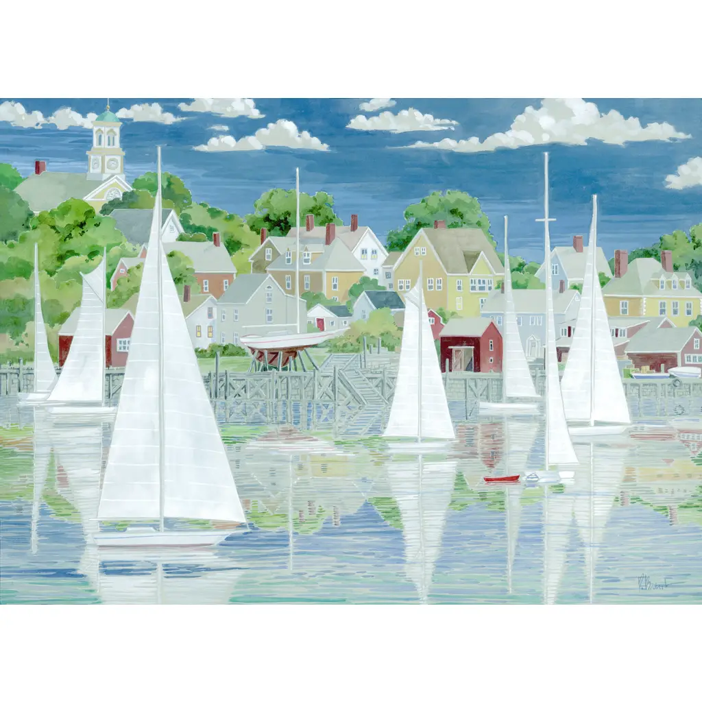 Decorative tile with Ships-Captains Harbor-Tile Mural