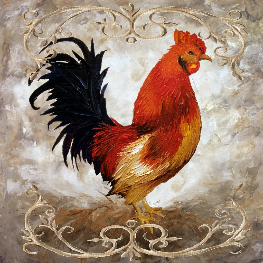 Decorative tile with Roosters-Rooster I-Tile Mural