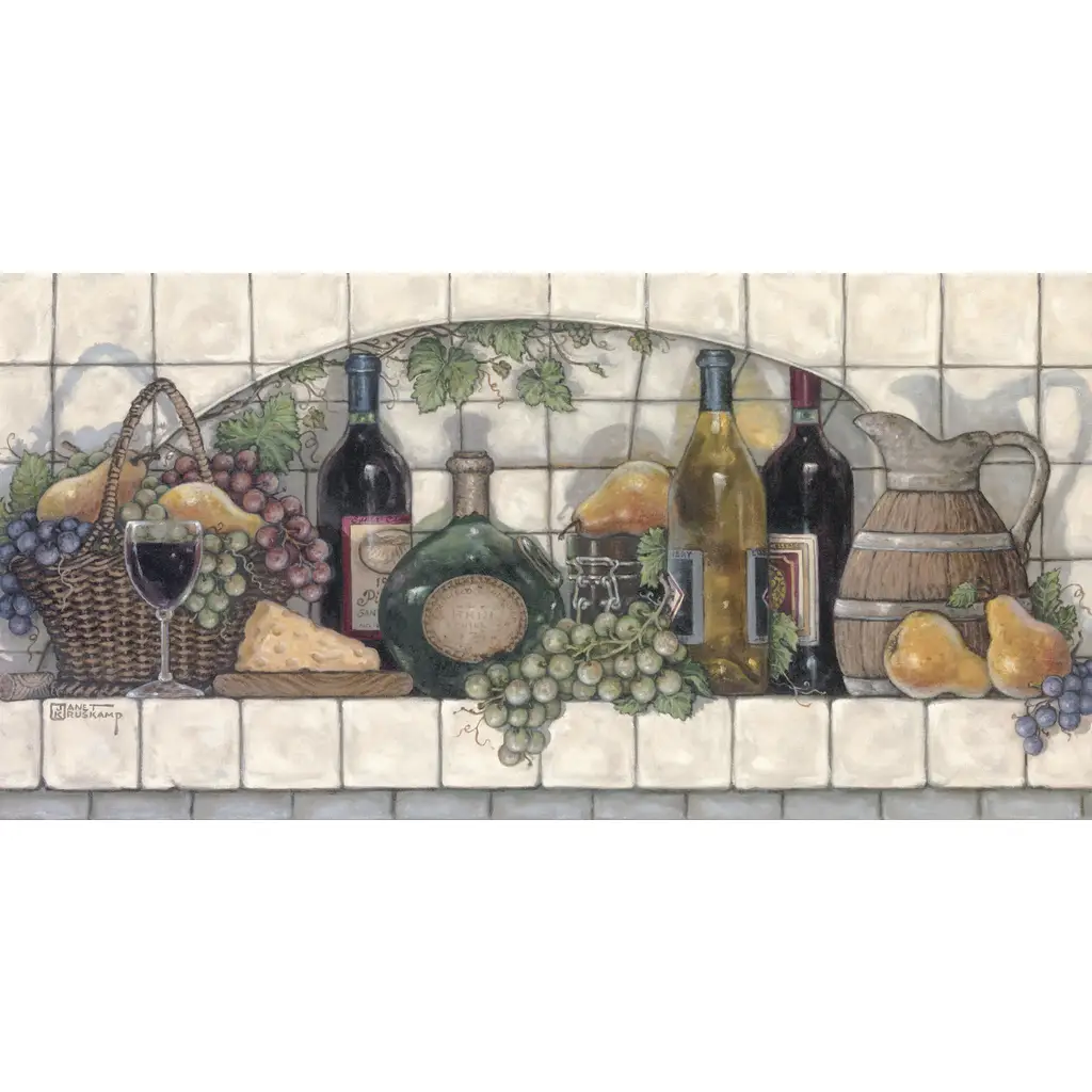 Decorative Wine tile-Wine Fruit and Cheese Pantry-Tile Mural