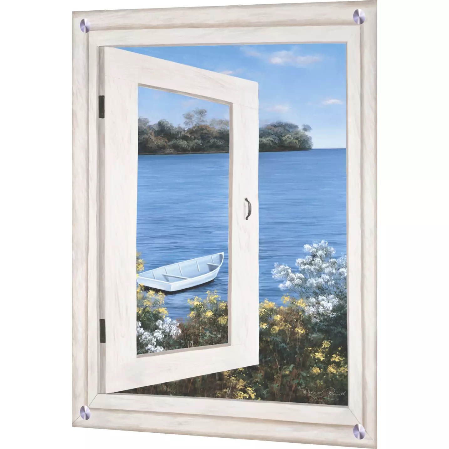 Beach scene glass tiles-Bay Window Vista I-Art Glass Backsplash