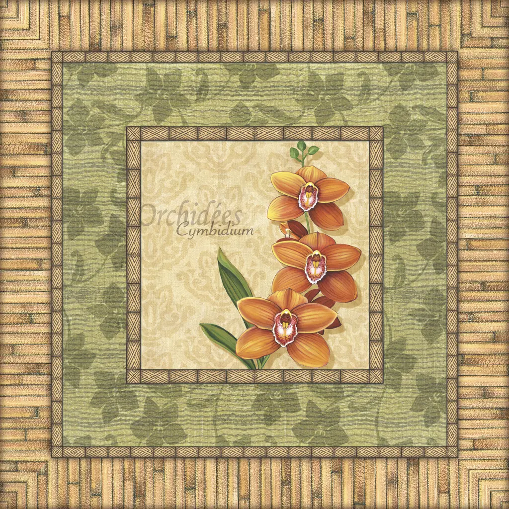 Plants and flowers accent tiles - CA-Bright Orchids II - Accent Tile