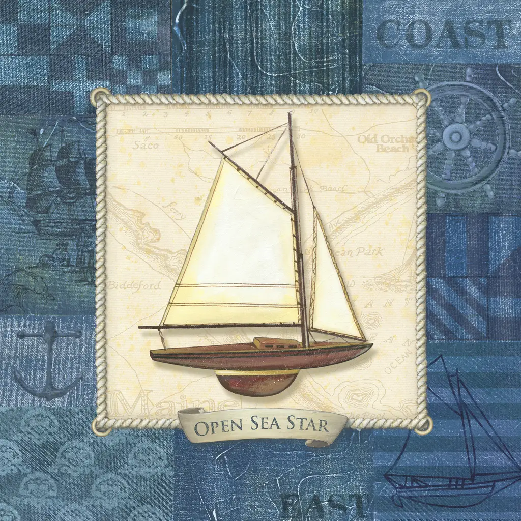 Decorative tile with Ships-Nautique Sailing I-Tile Mural