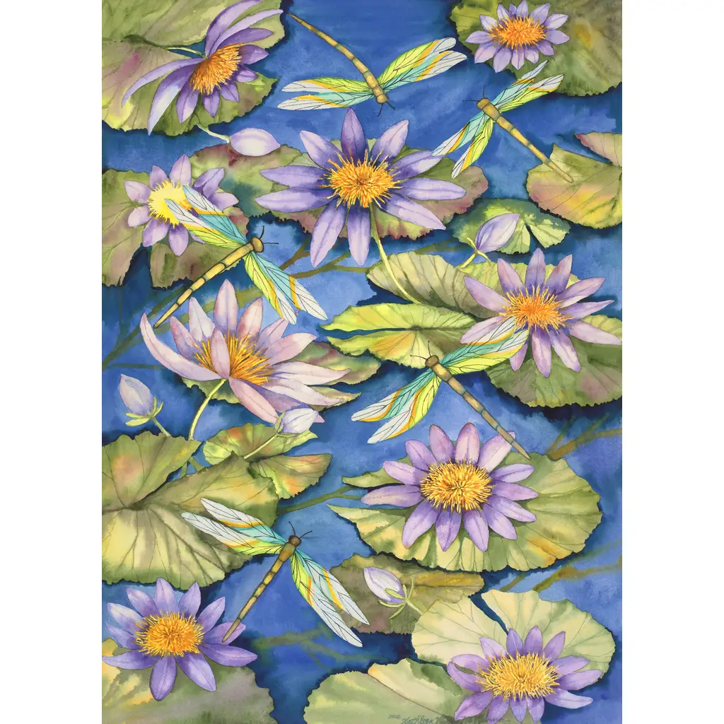 Decorative tiles with frogs-Water Lilies and Dragonflies-Tile Mural