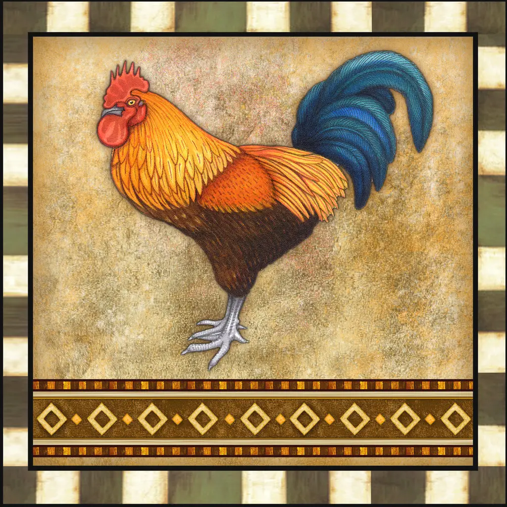 Decorative tile with Roosters-Fancy Rooster 1-Tile Mural