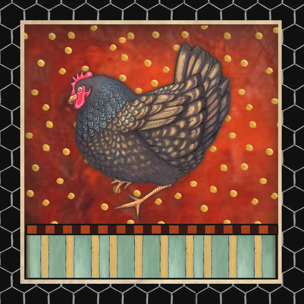 Decorative tile with Roosters-Fancy Rooster 3-Tile Mural