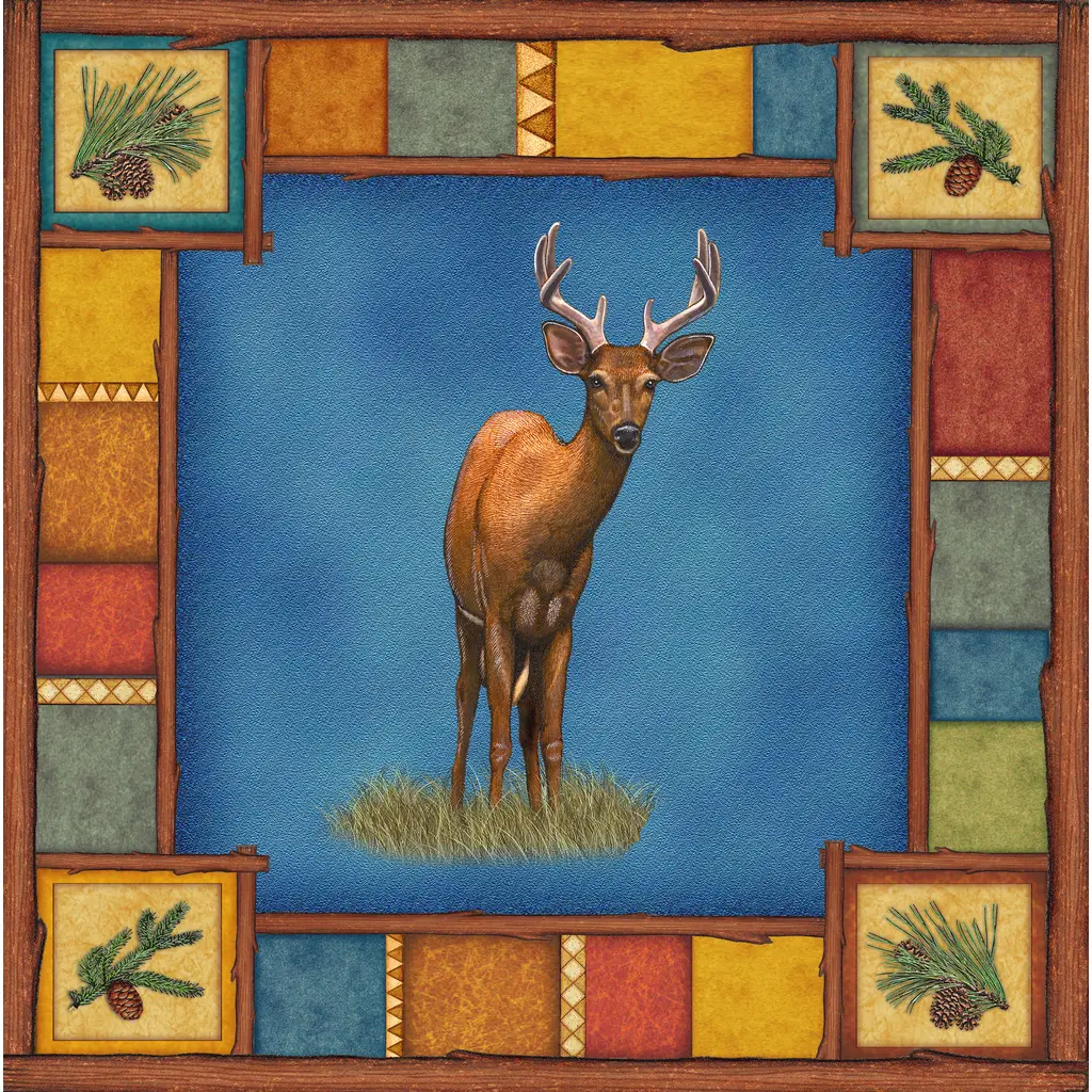 Elk and Deer art-Wilderness Deer-Tile Mural