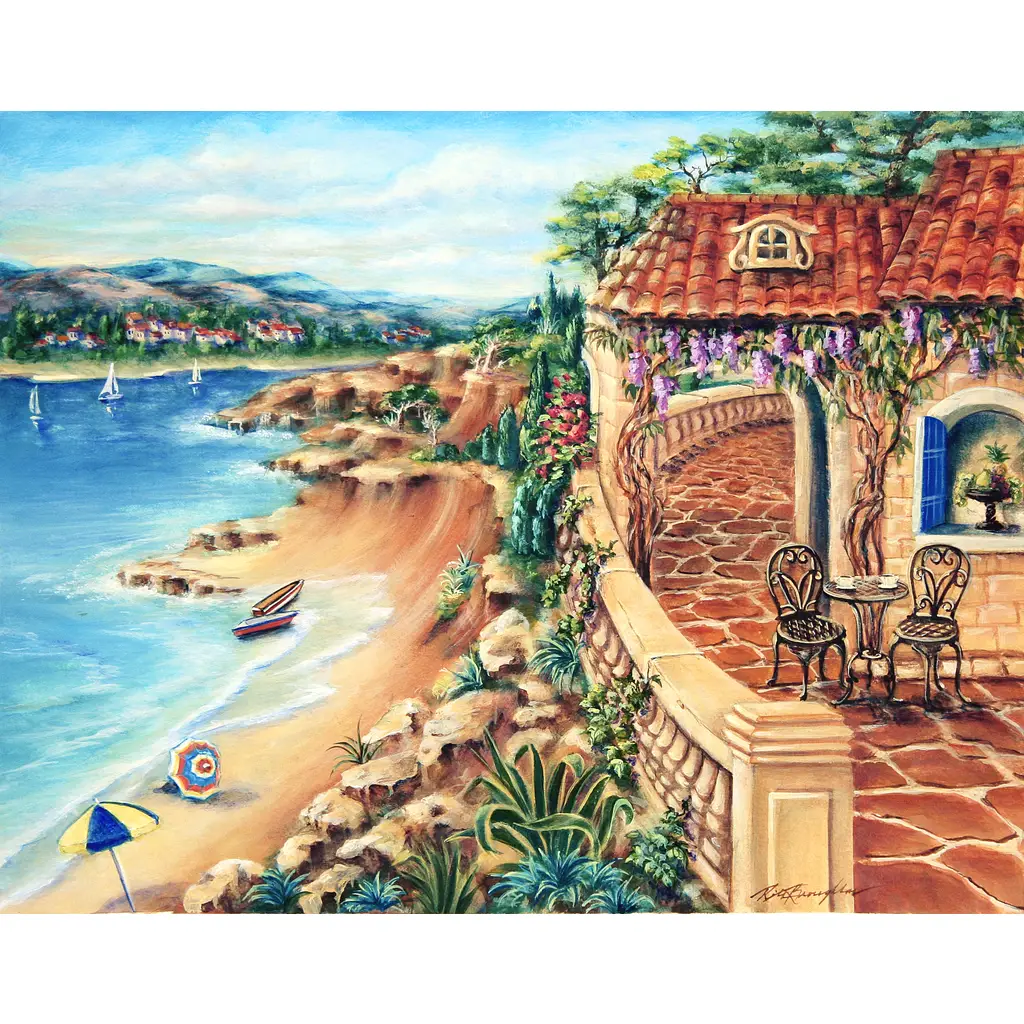 Decorative tile with waterviews-Seaside Villa-Tile Mural