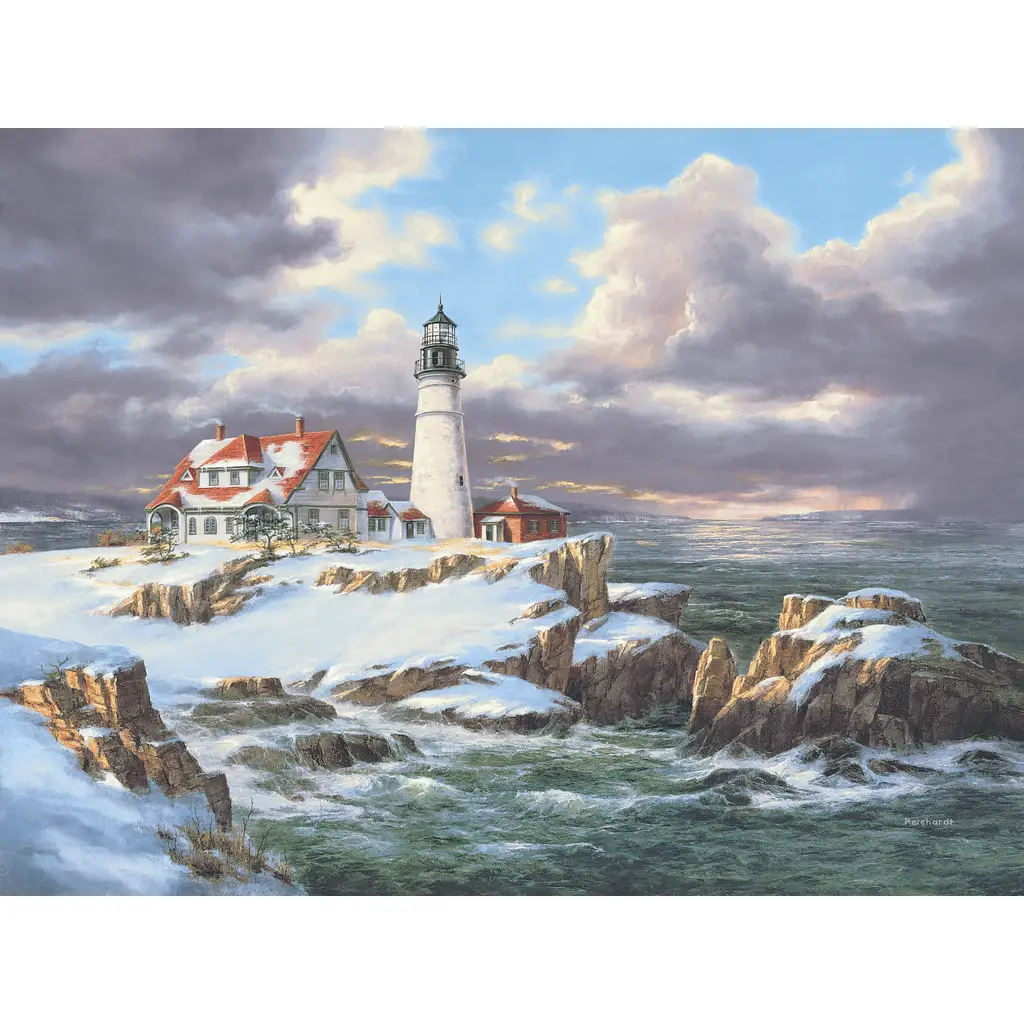 Tile art with lighthouses-Portland Head Lighthouse-Tile Mural