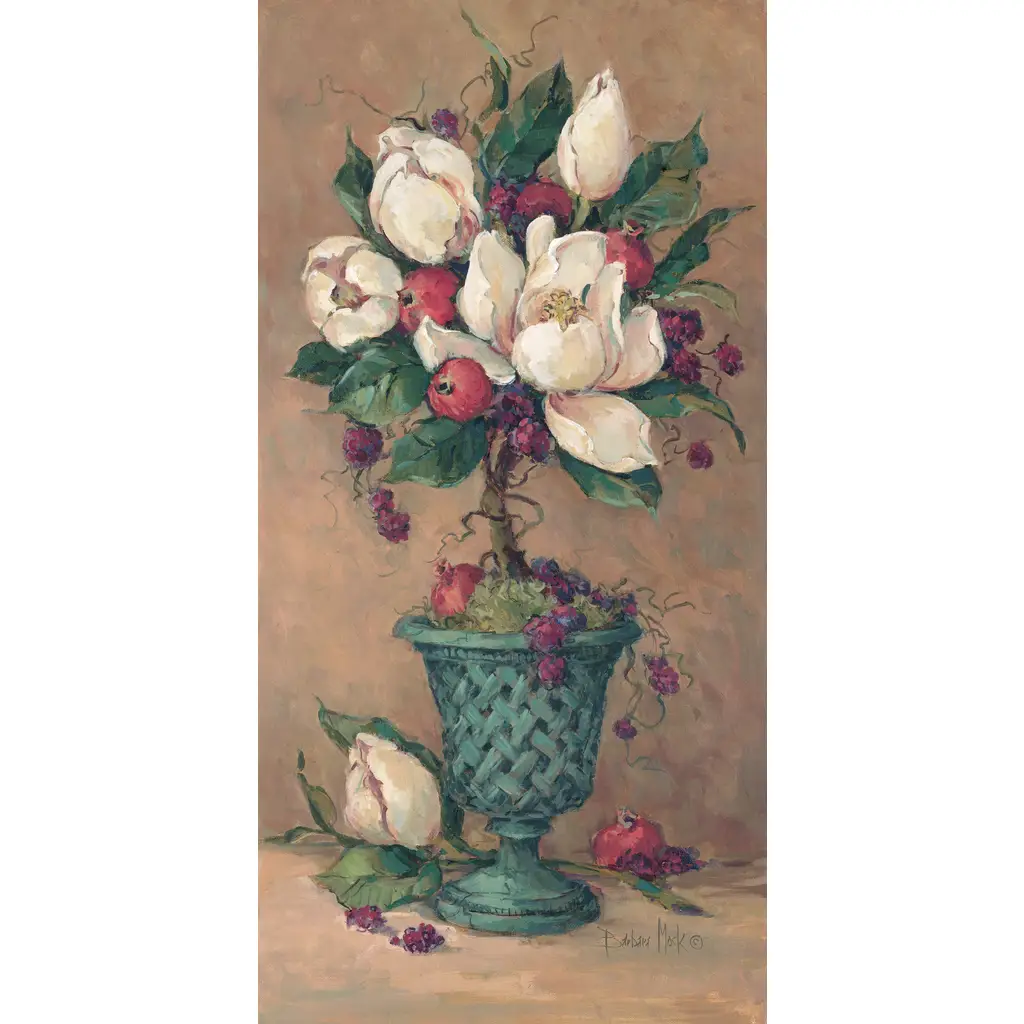 Art with Pots/Vases-Magnolia Topiary I-Tile Mural