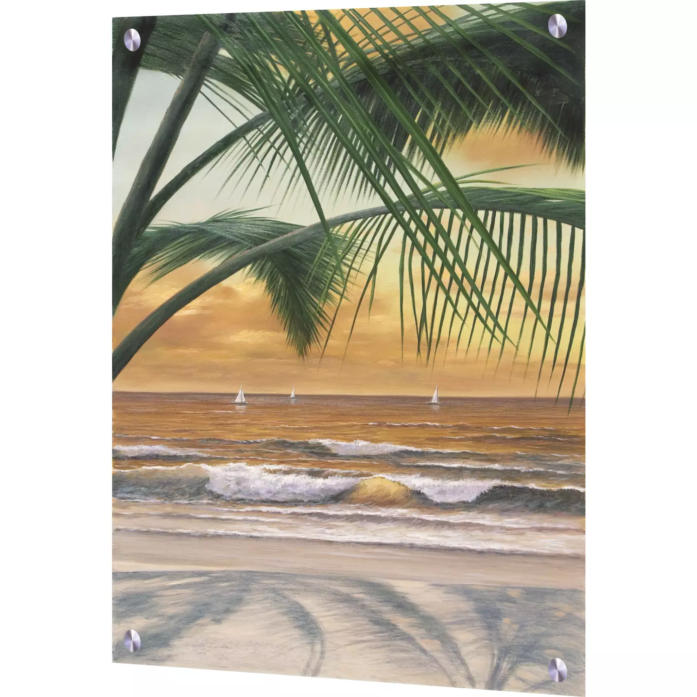 Beach scene glass tiles-Paradiso Sunset-Art Glass Backsplash