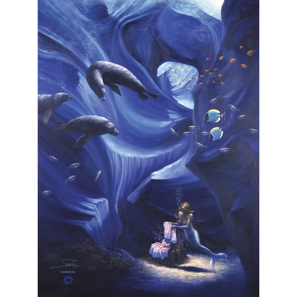 Mermaids/Manatees on tile-The Treasure-Tile Mural