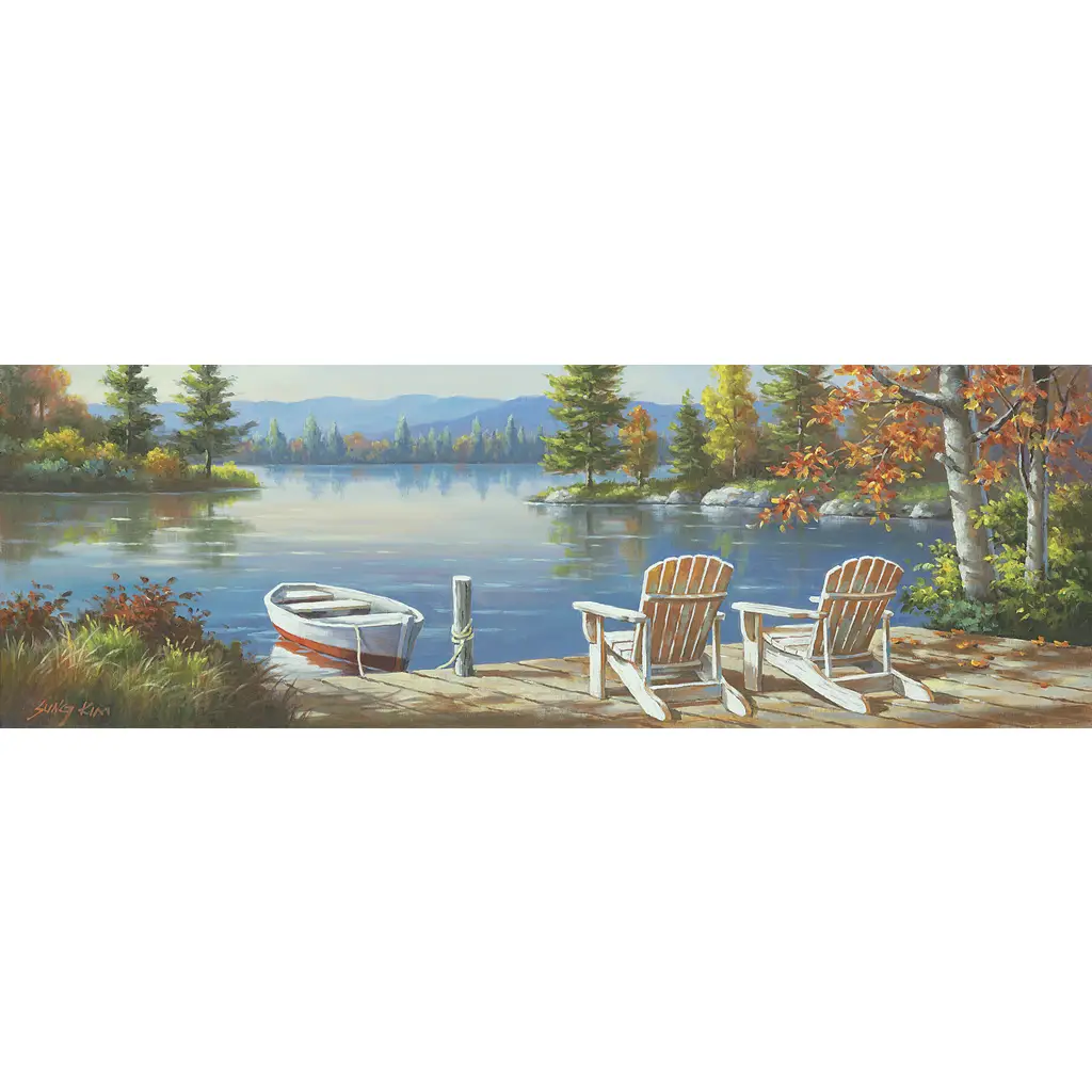 Woodland scene art on tile-Adirondack II-Tile Mural