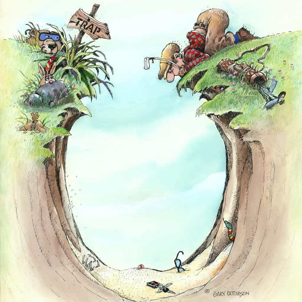 Comical / funny tiles-The Sand Trap-Tile Mural