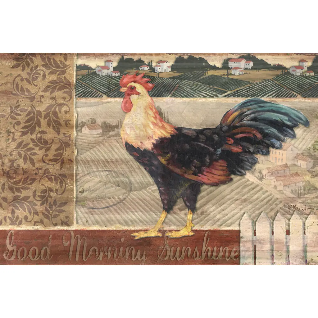 Decorative tile with Roosters-Good Morning Rooster-Tile Mural