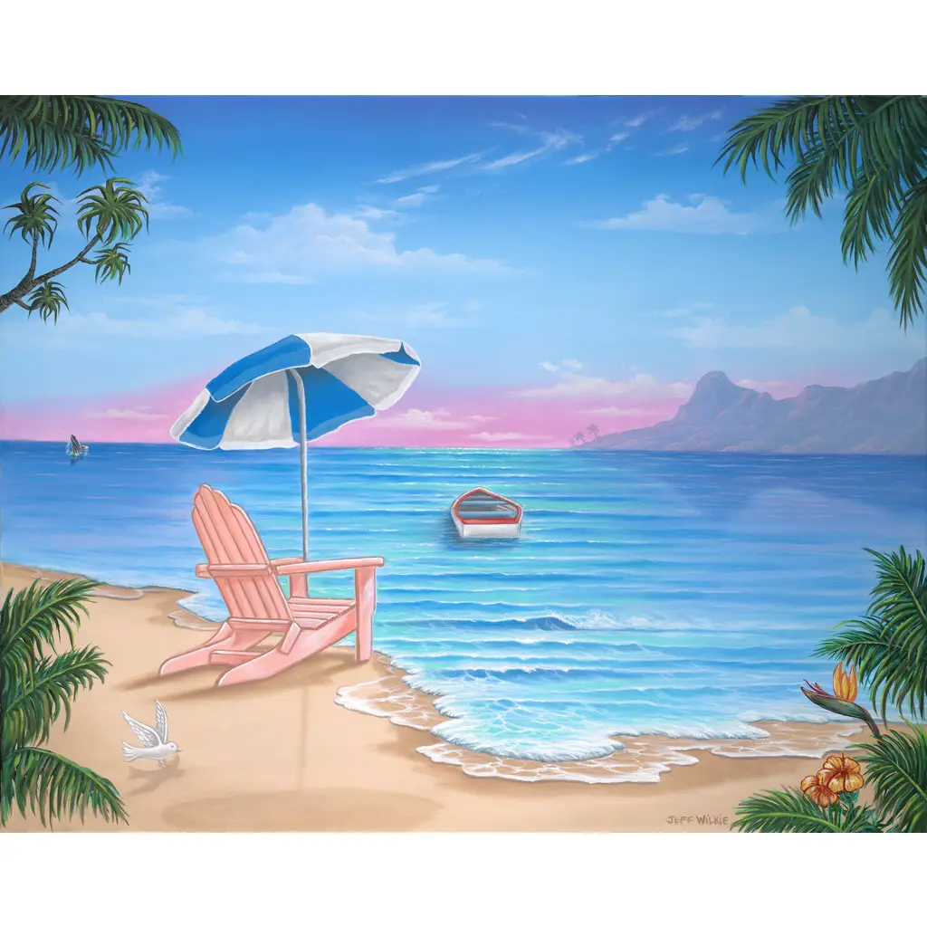 Beach scene tiles - Exotic Beach - Tile Mural