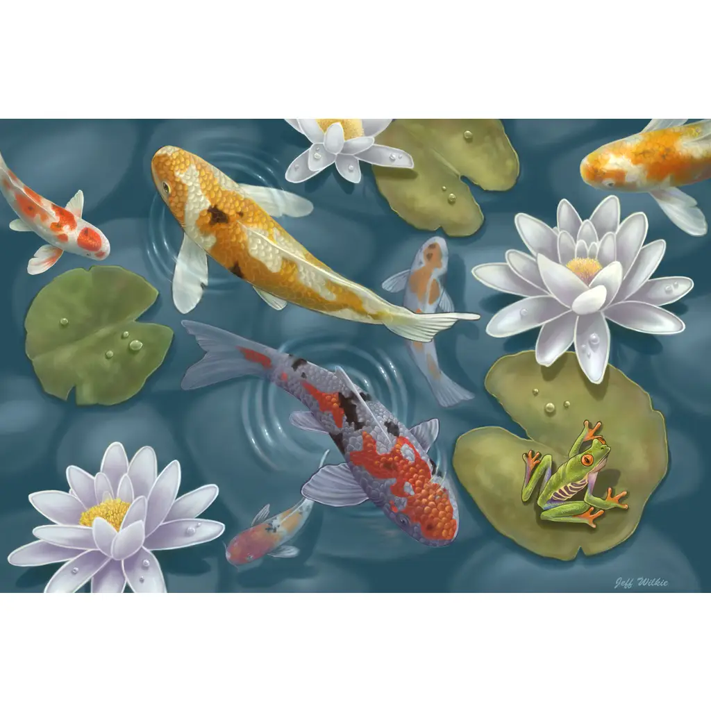 Fresh Water Fish tile art-Magical Pond-Tile Mural