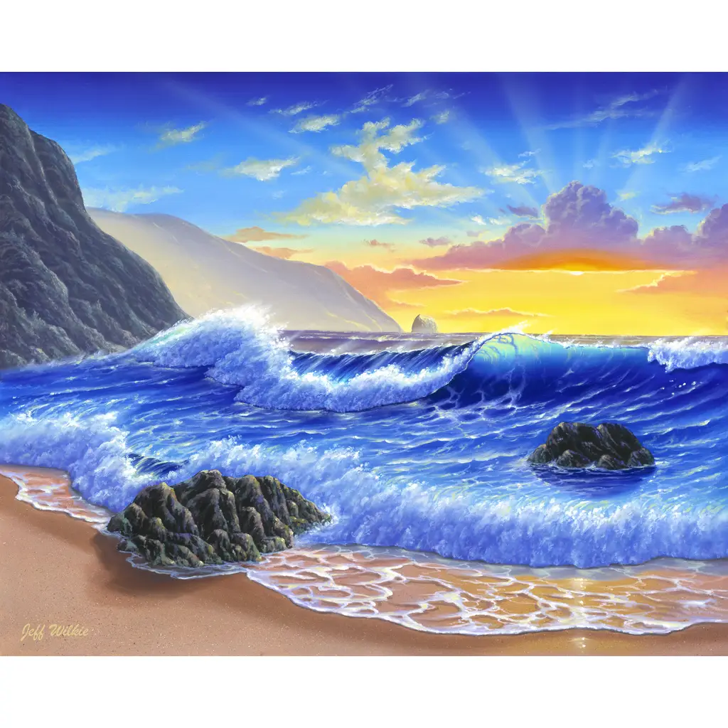 Beach scene tiles - Sunset Break - Tile Mural