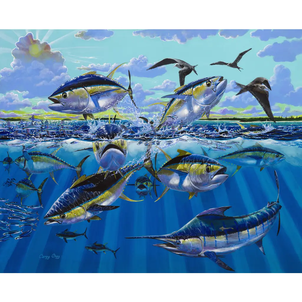 Saltwater fish art-Yellow Run-Tile Mural