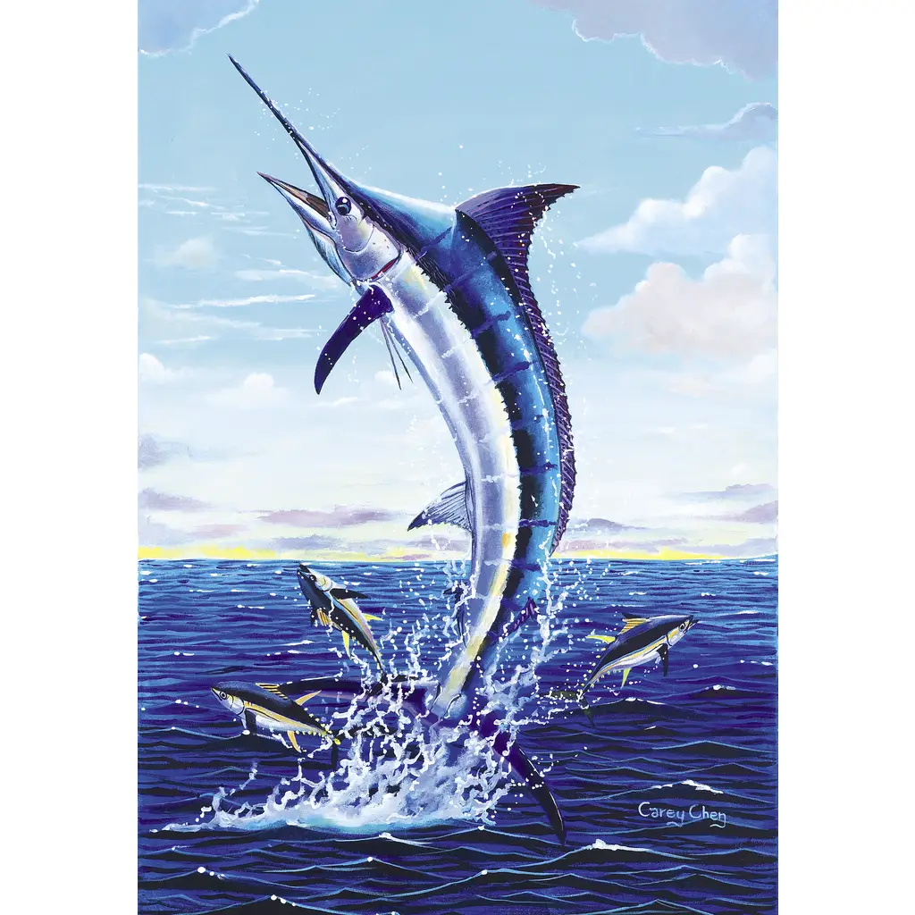 Saltwater fish art-Marlin Leap-Tile Mural