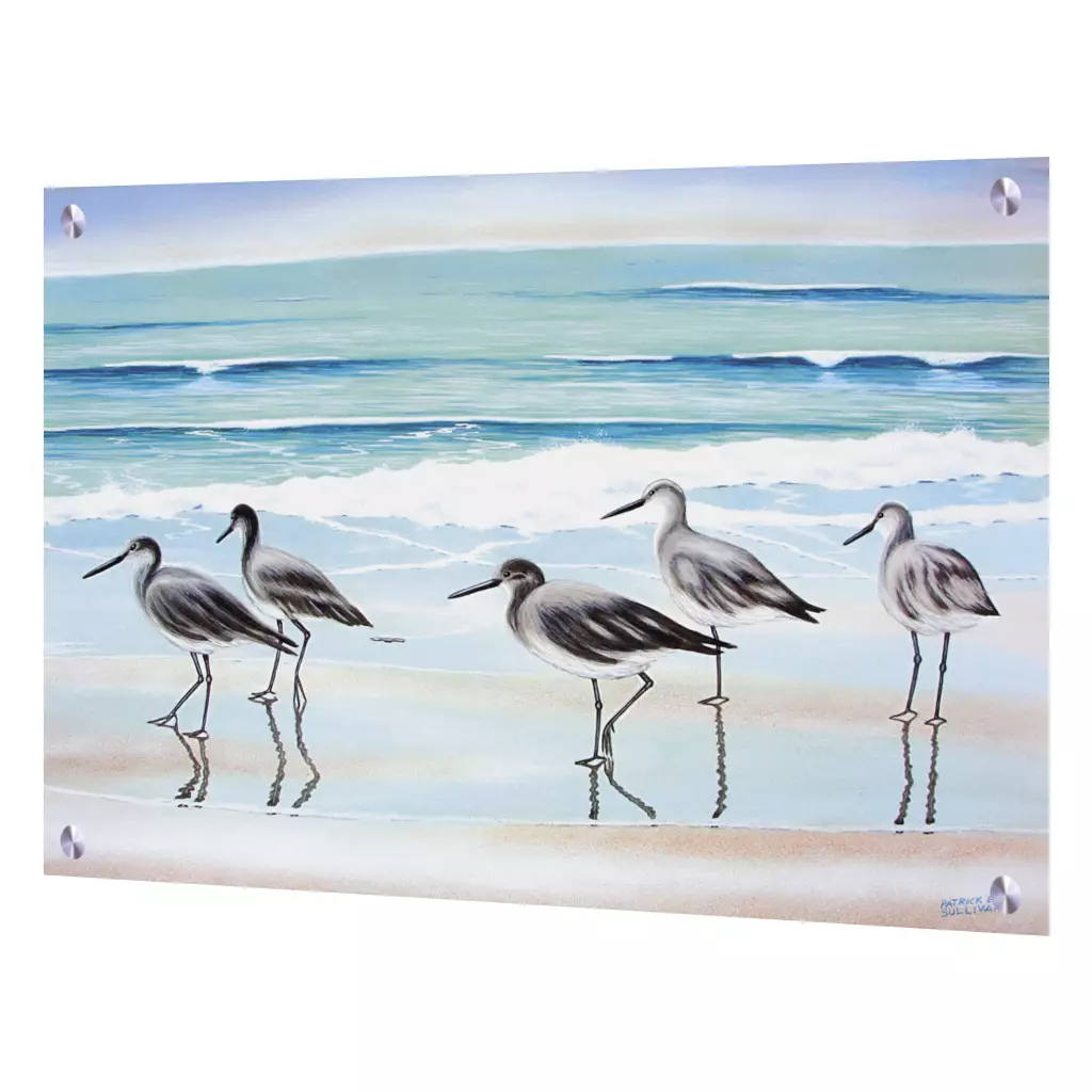 Backyard bird decorative tile-5 Birds-Art Glass Backsplash