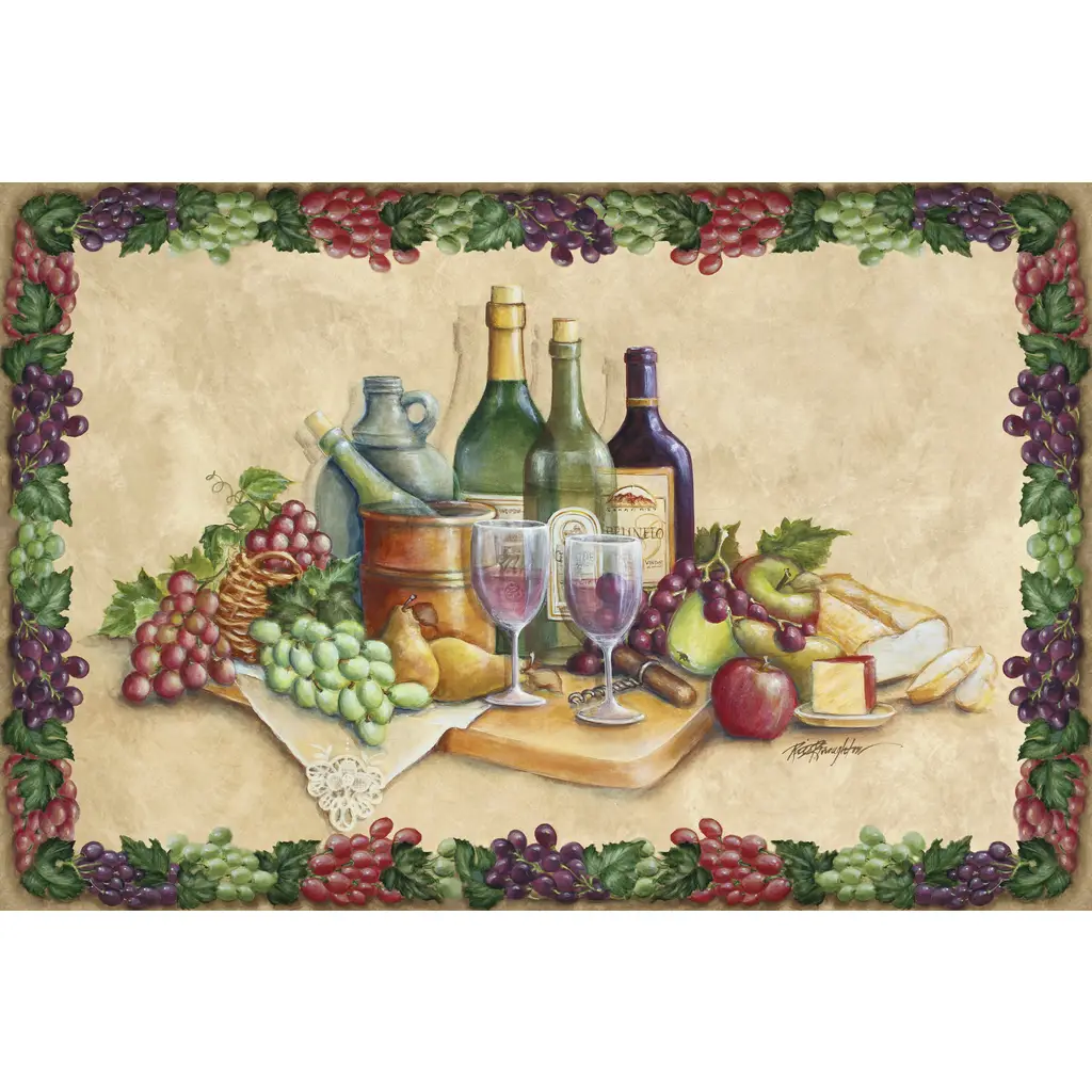 Decorative Wine tile-Wine Time with Border-Tile Mural