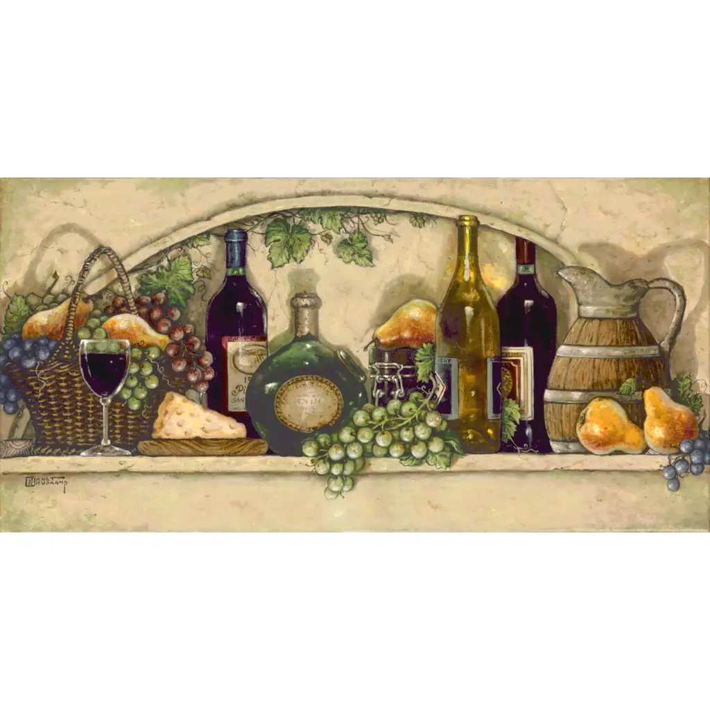 Decorative Wine tile-Wine Fruit and Cheese Pantry II-Tile Mural