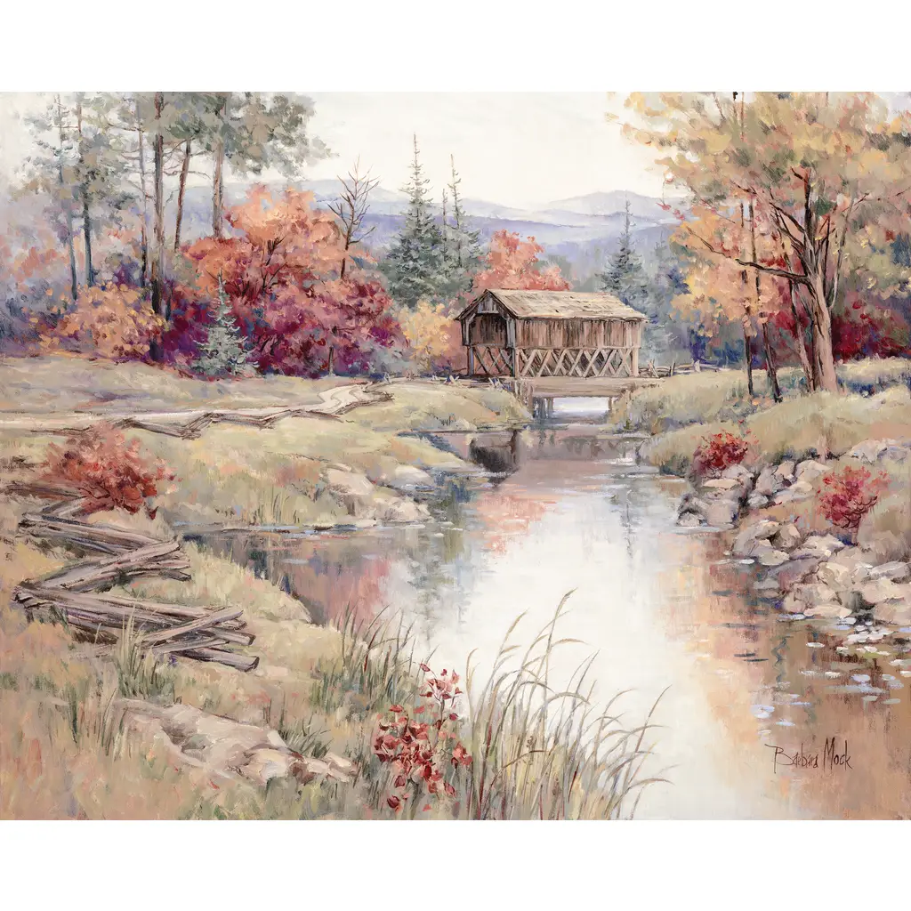 Woodland scene art on tile-Blue Mountain River-Tile Mural