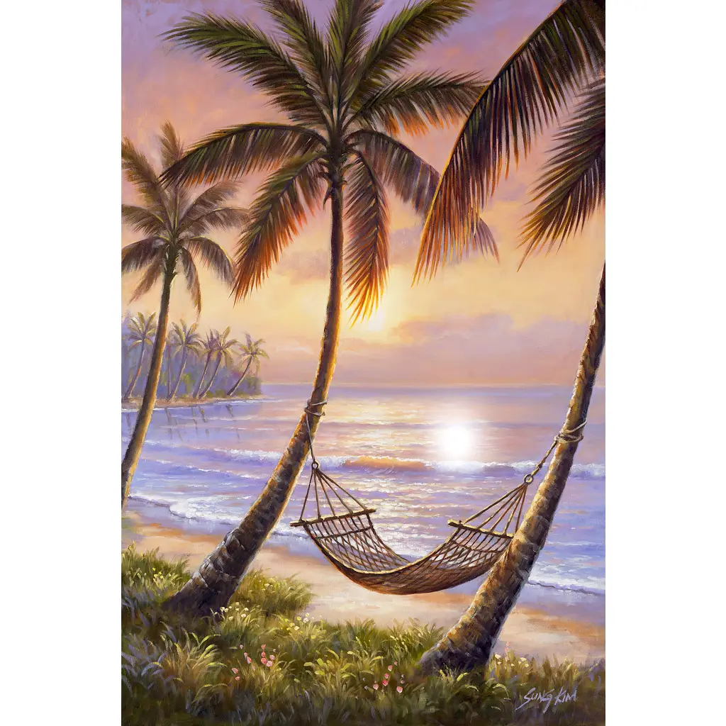 Beach scene tiles - Sunset Siesta - Tile Mural