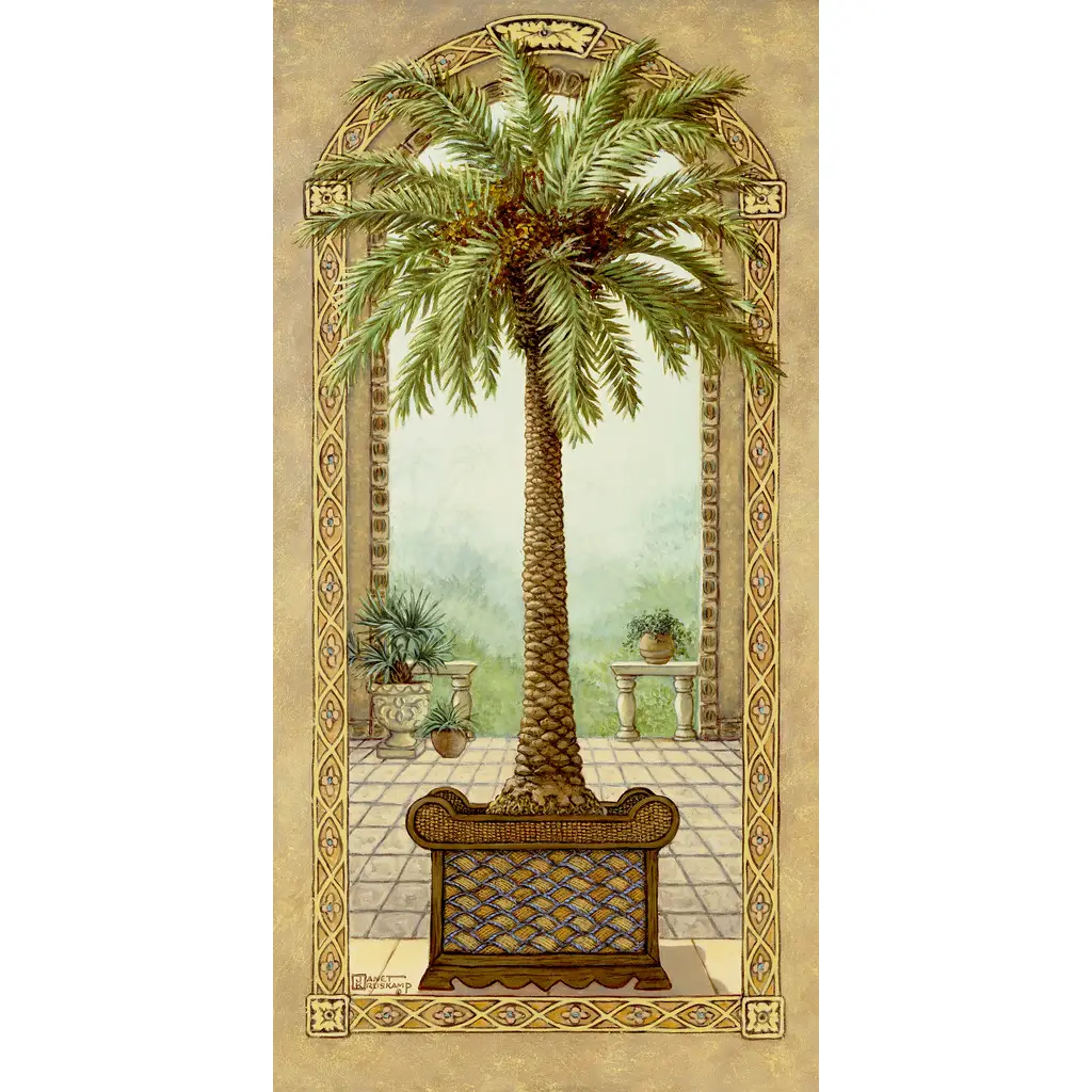 Tiles with tropical plants-Palm Tree in Basket I-Tile Mural