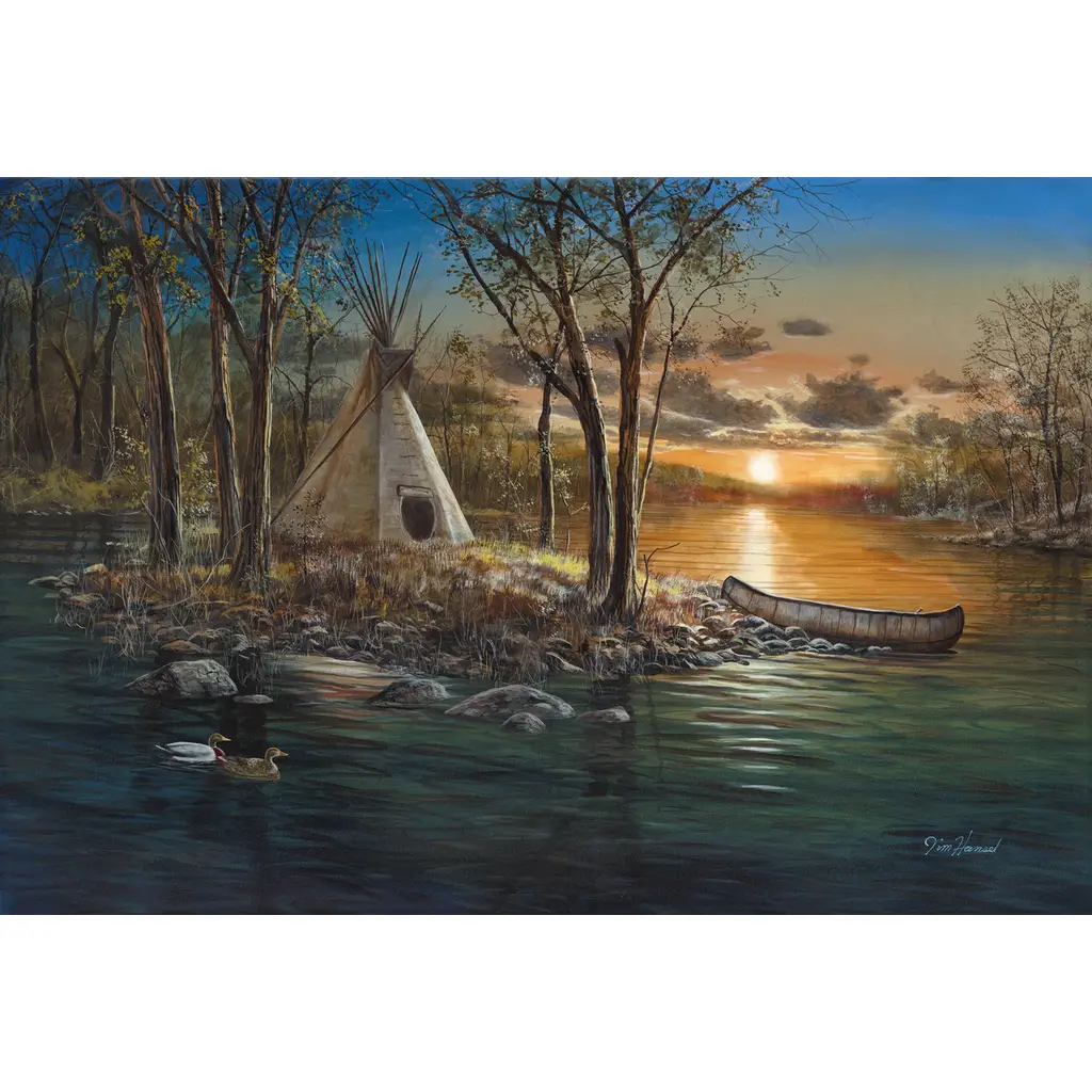 Woodland scene art on tile-Native Lands-Tile Mural