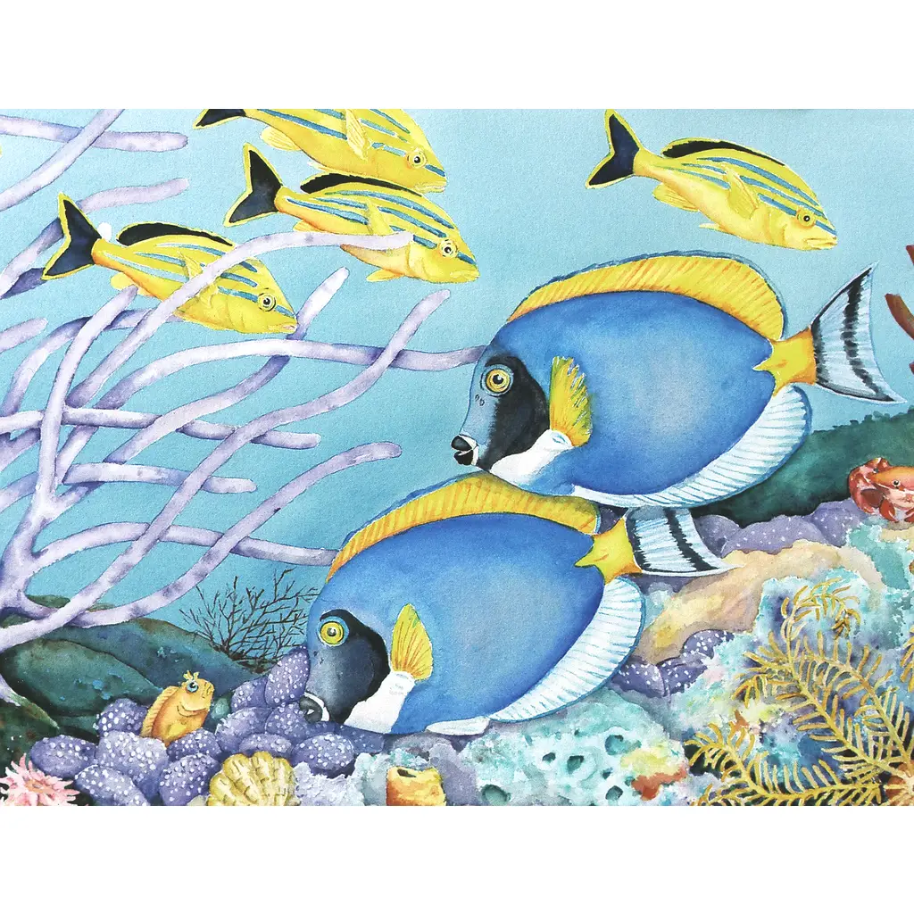 Saltwater fish art-Blue Tang 1-Tile Mural