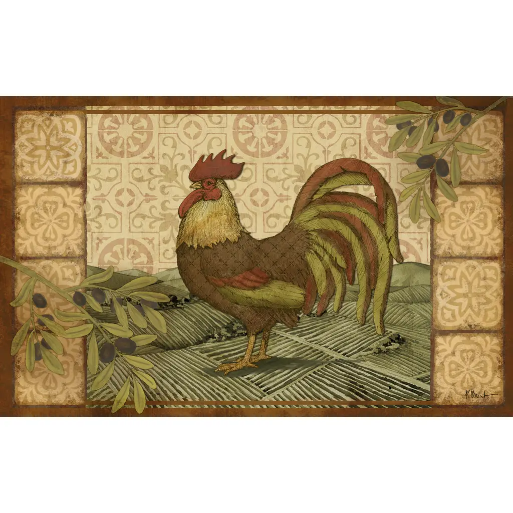 Farm animal art for tile-Tuscan Rooster-Tile Mural