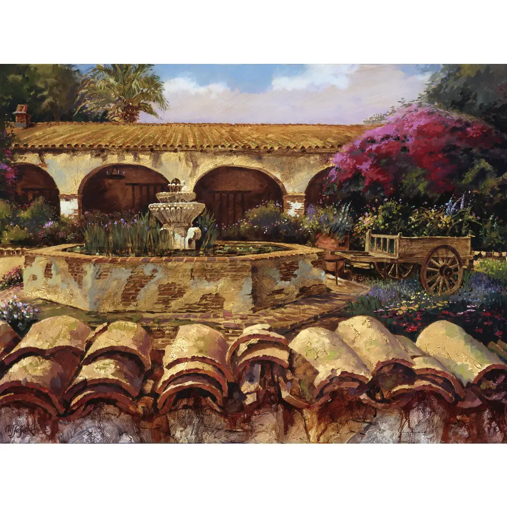 Tile art with Tuscan scenes-The Mission Wall-Tile Mural