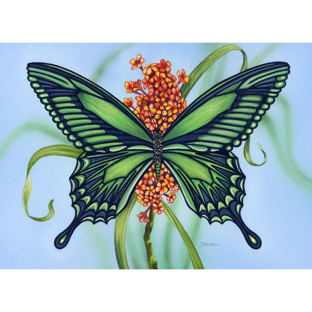 Butterfly tiles-Emerald Wings-Tile Mural