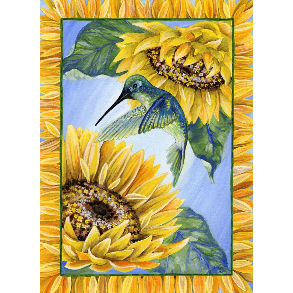 Hummingbird art for tiles-Summers Humming-Tile Mural
