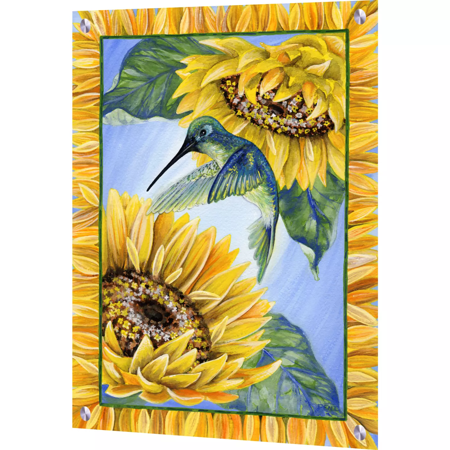 Hummingbird art for glass tiles-Summers Humming-Art Glass Backsplash