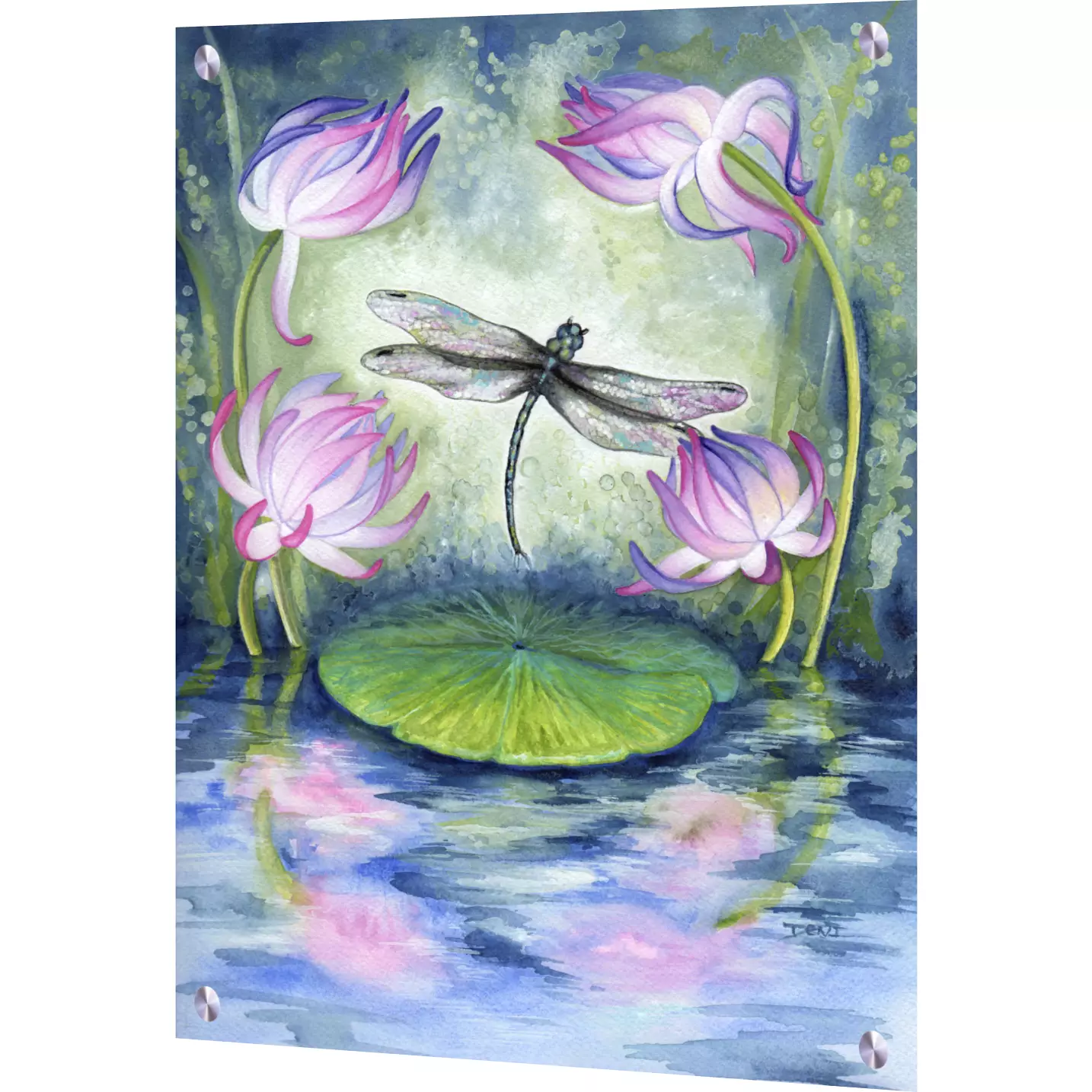 Decorative tile with waterviews-Magic Pond-Art Glass Backsplash