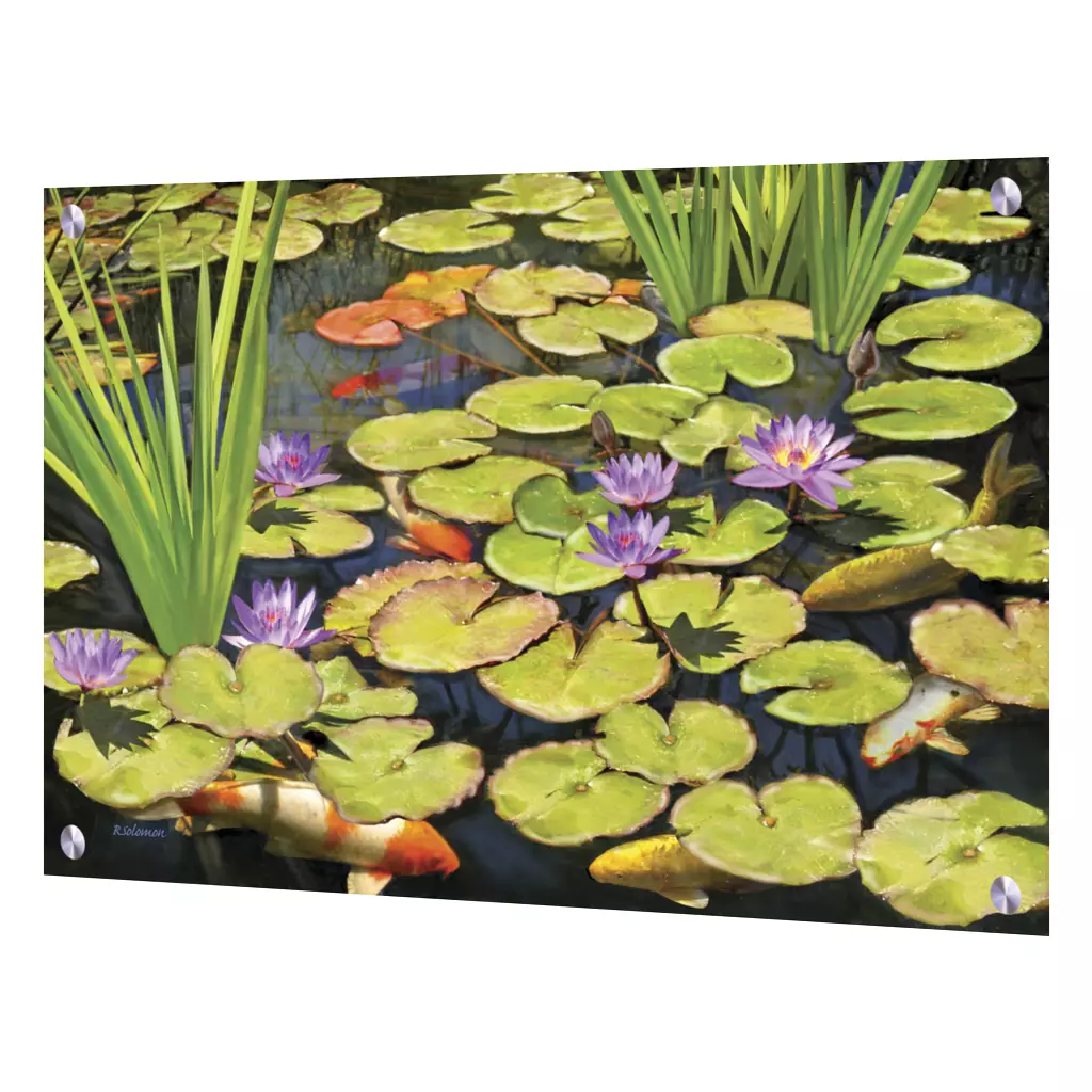 Fresh Water Fish tile art-Koi Pond II-Art Glass Backsplash