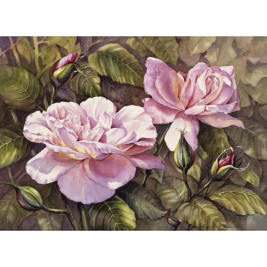 Plant and Flower art for tiles-Pink Roses-Tile Mural