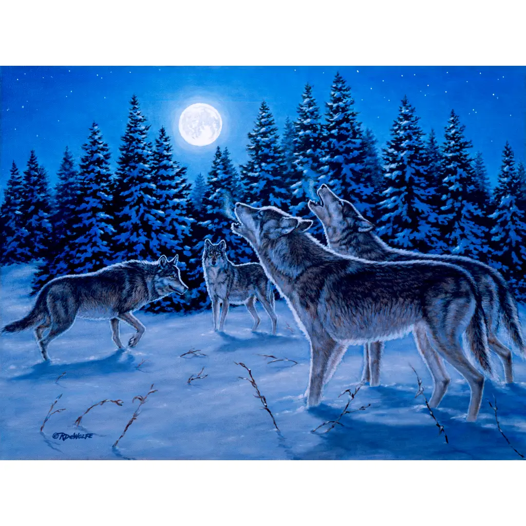 Wolves/foxes on tile-The Howling-Tile Mural