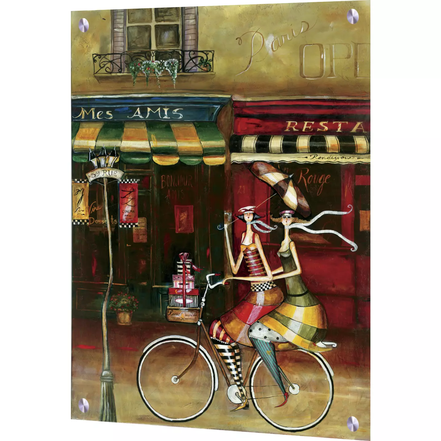 Street Scene tile art-Mes Amis-Art Glass Backsplash